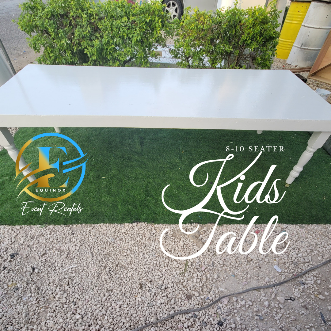 Kids White Square Table – Event Rentals