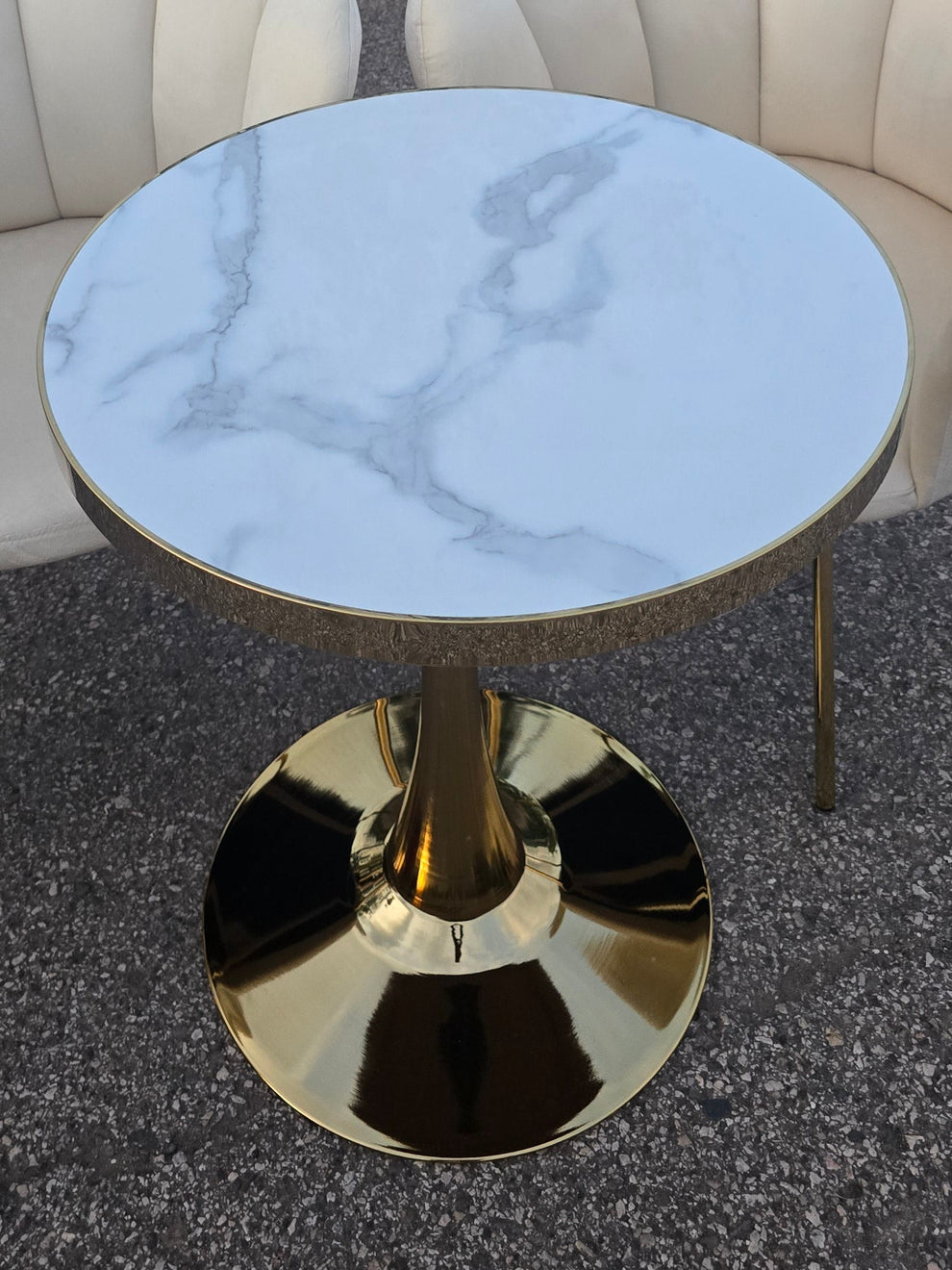 Cici Gold Bistro Table – Event Rentals
