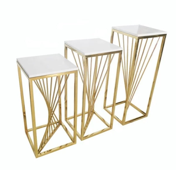 Square Twist Stainless Steel Cake Table – Event Rentals