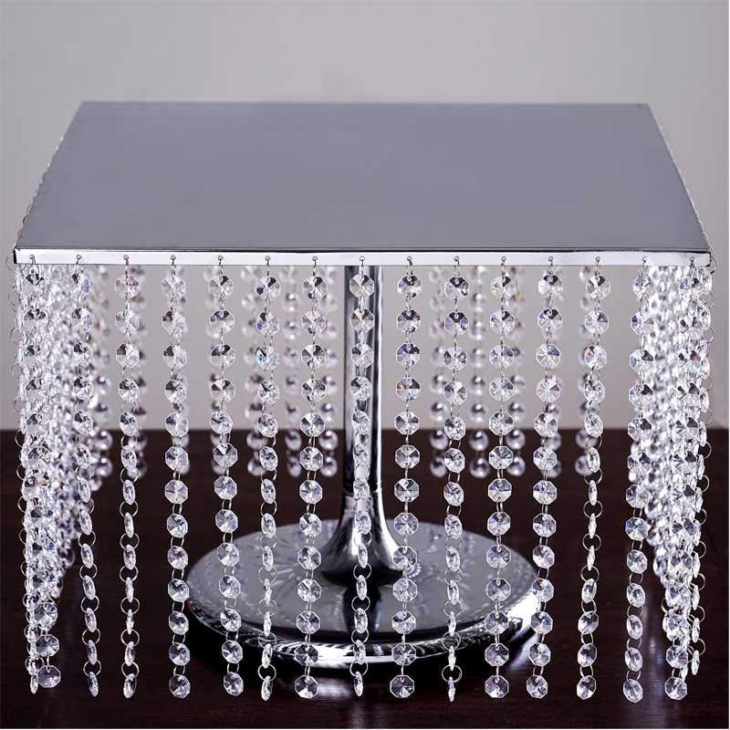 Silver Square Cake Stand – Event Rentals